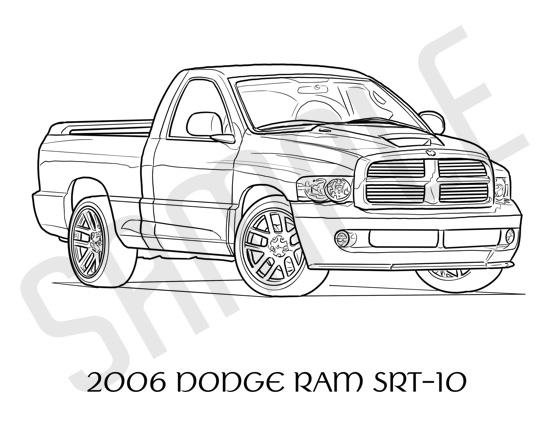 2006 DODGE RAM SRT-10 Pickup Truck Adult Coloring Page, Printable ...
