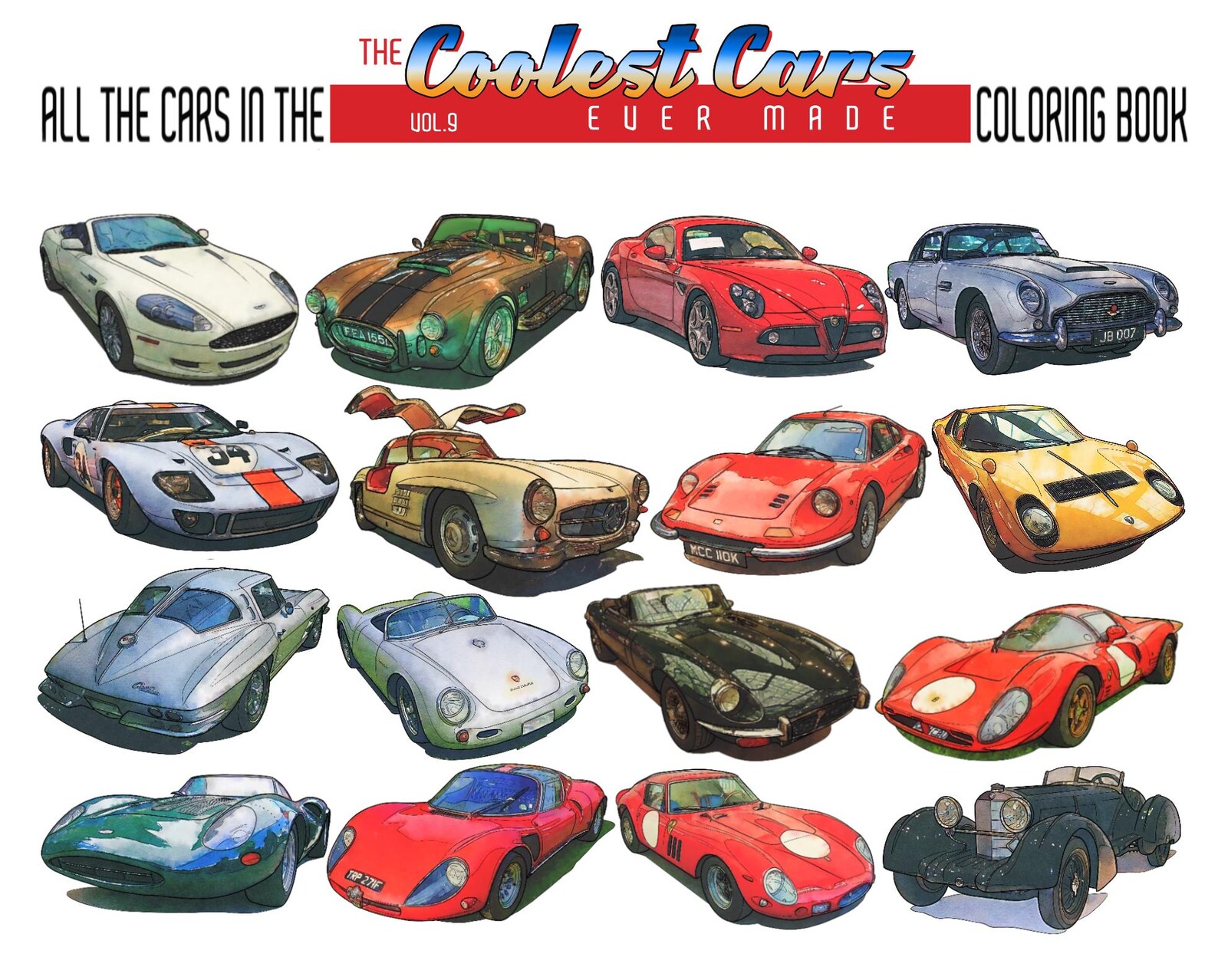 FORD GT40 Coolest Car Adult Coloring Page, Printable Coloring Pages ...