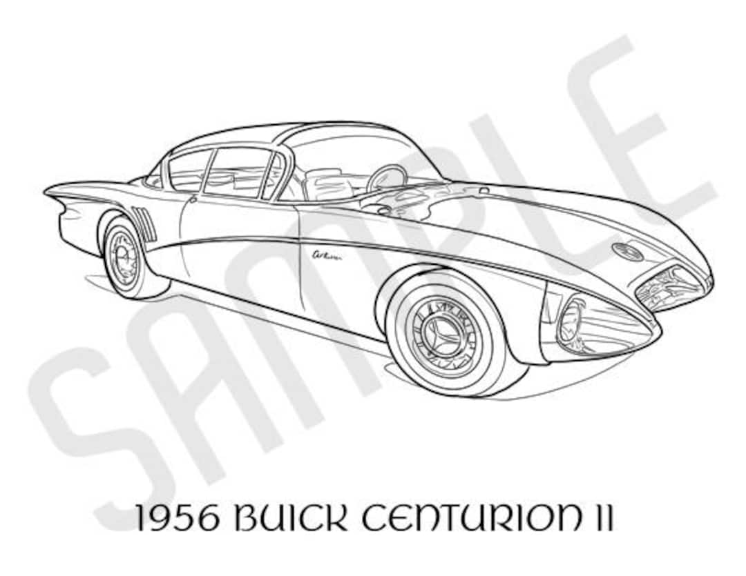1956 BUICK CENTURION II Concept Car Adult Coloring Page, Printable ...