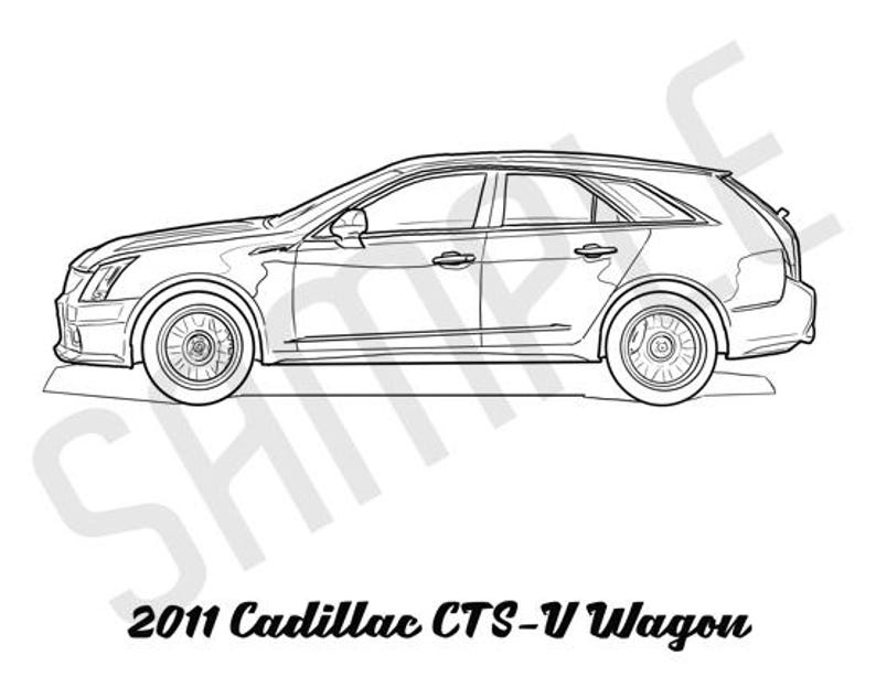 CADILLAC CTS-V WAGON Coolest Car Adult Coloring Page, Printable ...