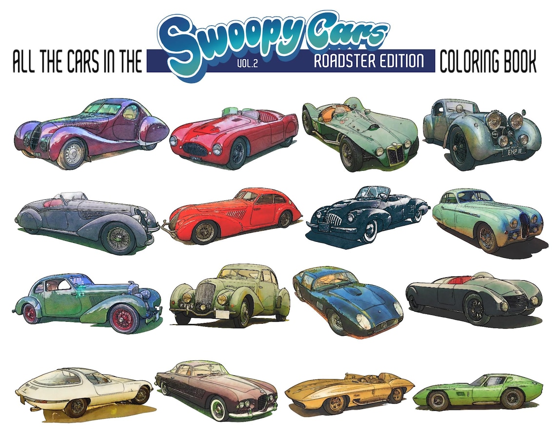 1936 ALFA 8C Swoopy Car Adult Coloring Page, Printable Coloring Pages ...