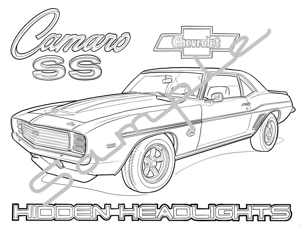 1969 Clipart Camaro Coloring Chevy Chevrolet Cars Clip Chevelle Drawing