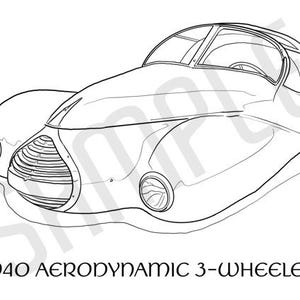 1940 AERODYNAMIC Futuristic Oldies Adult Coloring Page, Printable ...