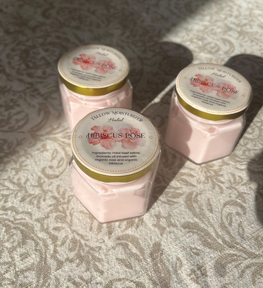 Halal Grass-fed Hibiscus Rose Beef Tallow Moisturizer Lotion Skincare ...