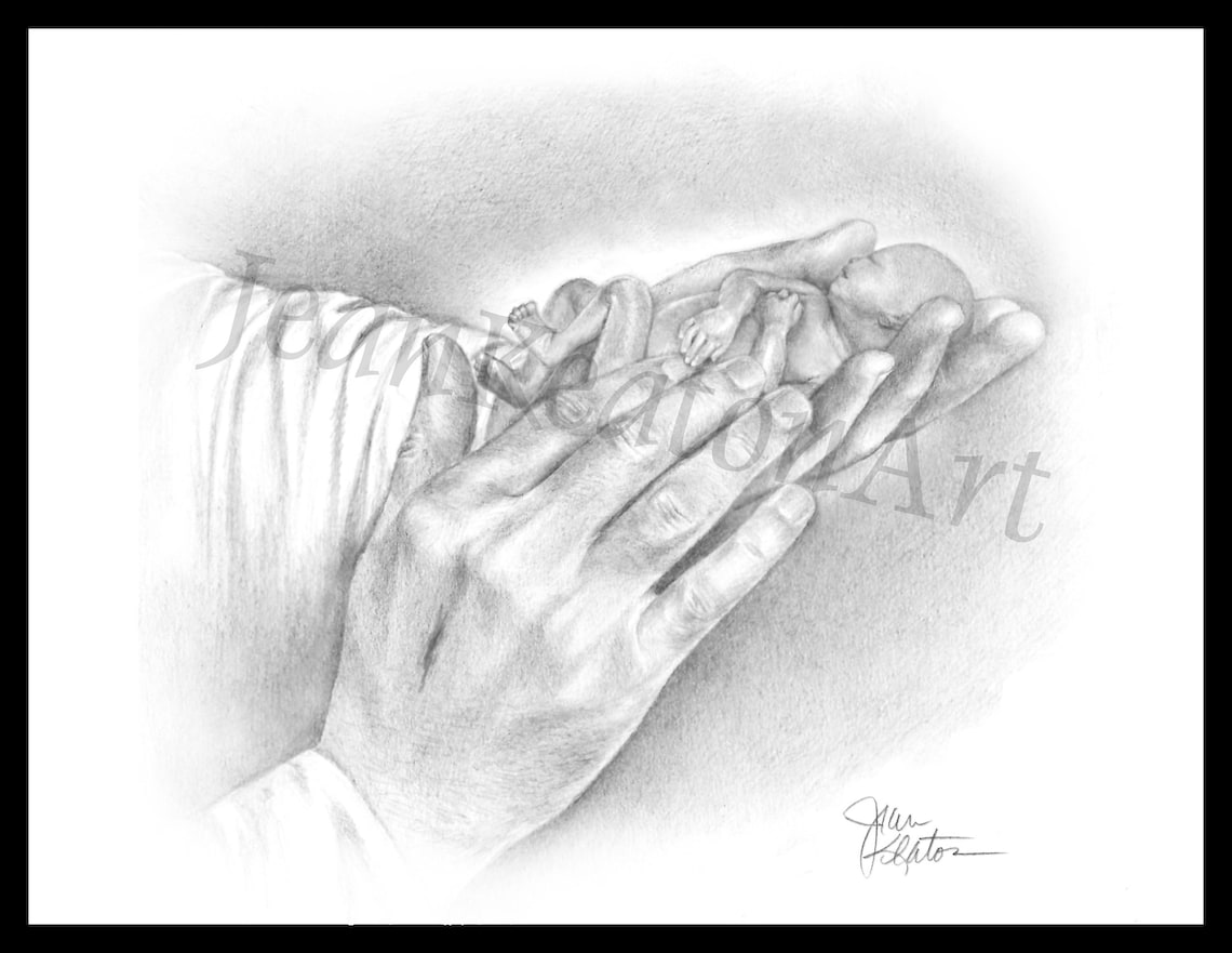 Angel Baby Print // Jesus // Miscarriage // Mourning // Religious Art ...