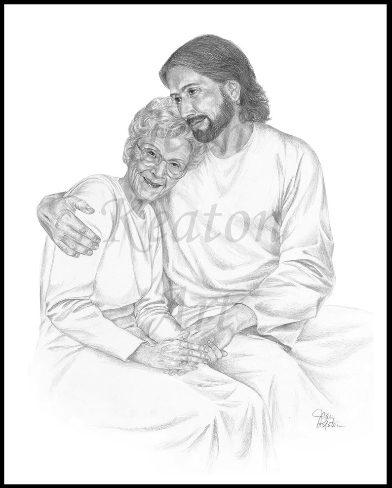 Grandma Helen // Jesus // Christian Art // Religious Art // Pencil ...