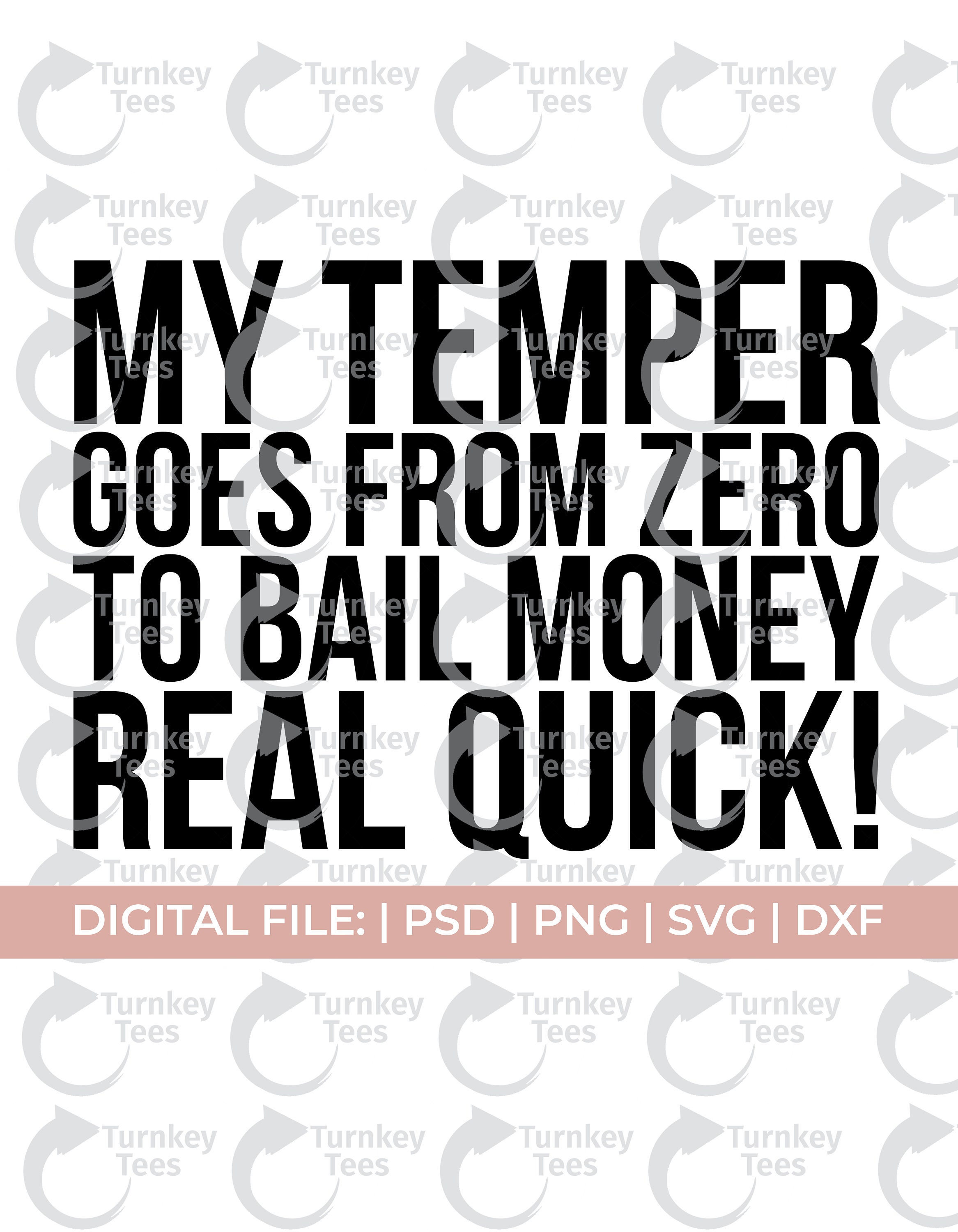 Temper Svg Bail Money Svg Petty Svg Attitude Svg Sarcastic - Etsy