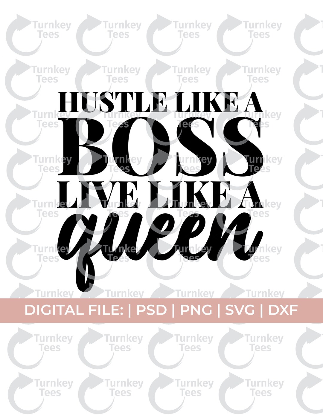 Hustle Like a Boss Svg Live Like a Queen Svg Affirmation - Etsy