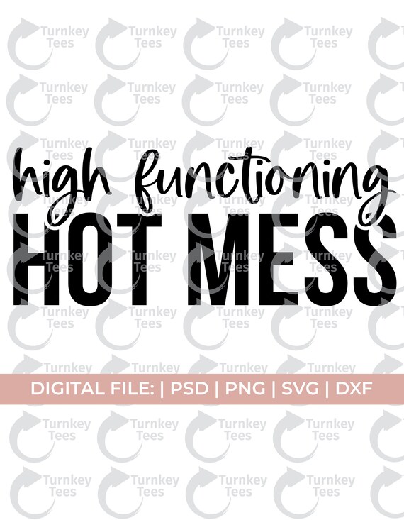 Hot Mess Svg High Functioning Hot Mess Svg Hot Mess Tshirt | Etsy
