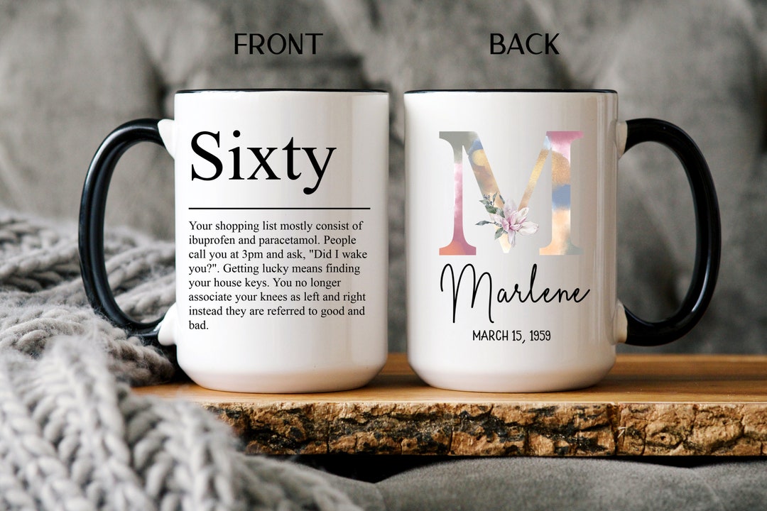 60th Birthday Mug, Vintage 1964 Mug, 60th Birthday Gift for Women ...