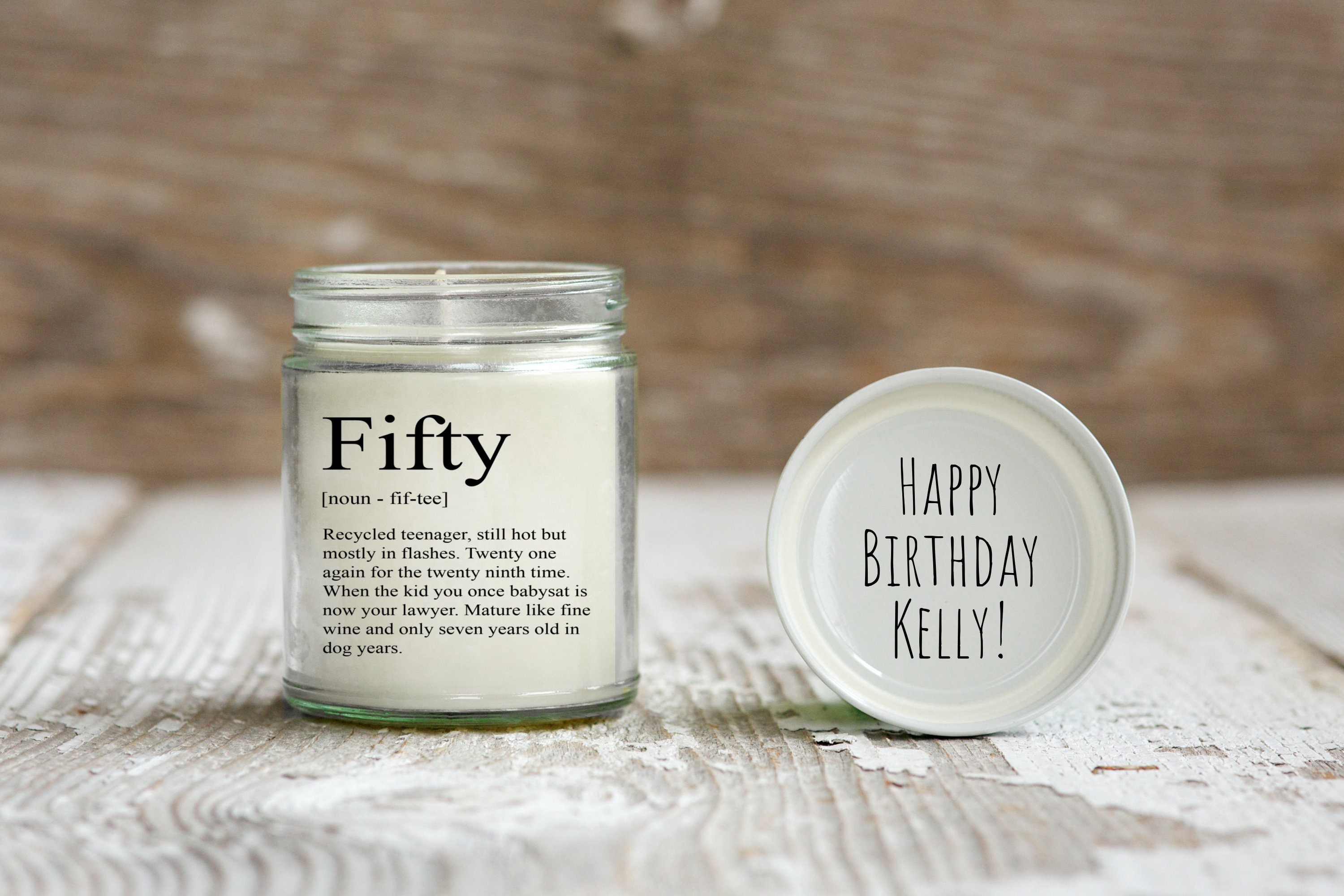 Personalized 50th Birthday Candle Funny 50th Gifts Fifty - Etsy