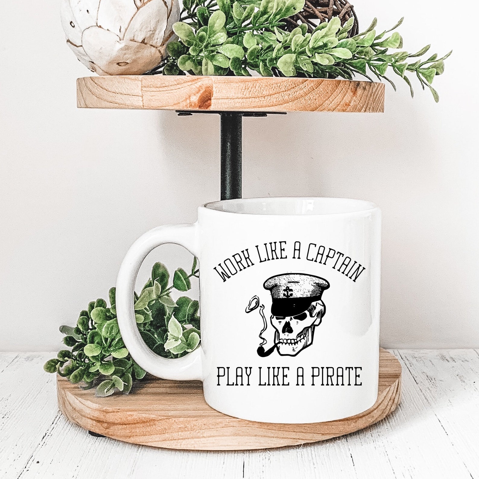 Funny Boat Captain Mug Work Like a Captain Play Like a Pirate ...