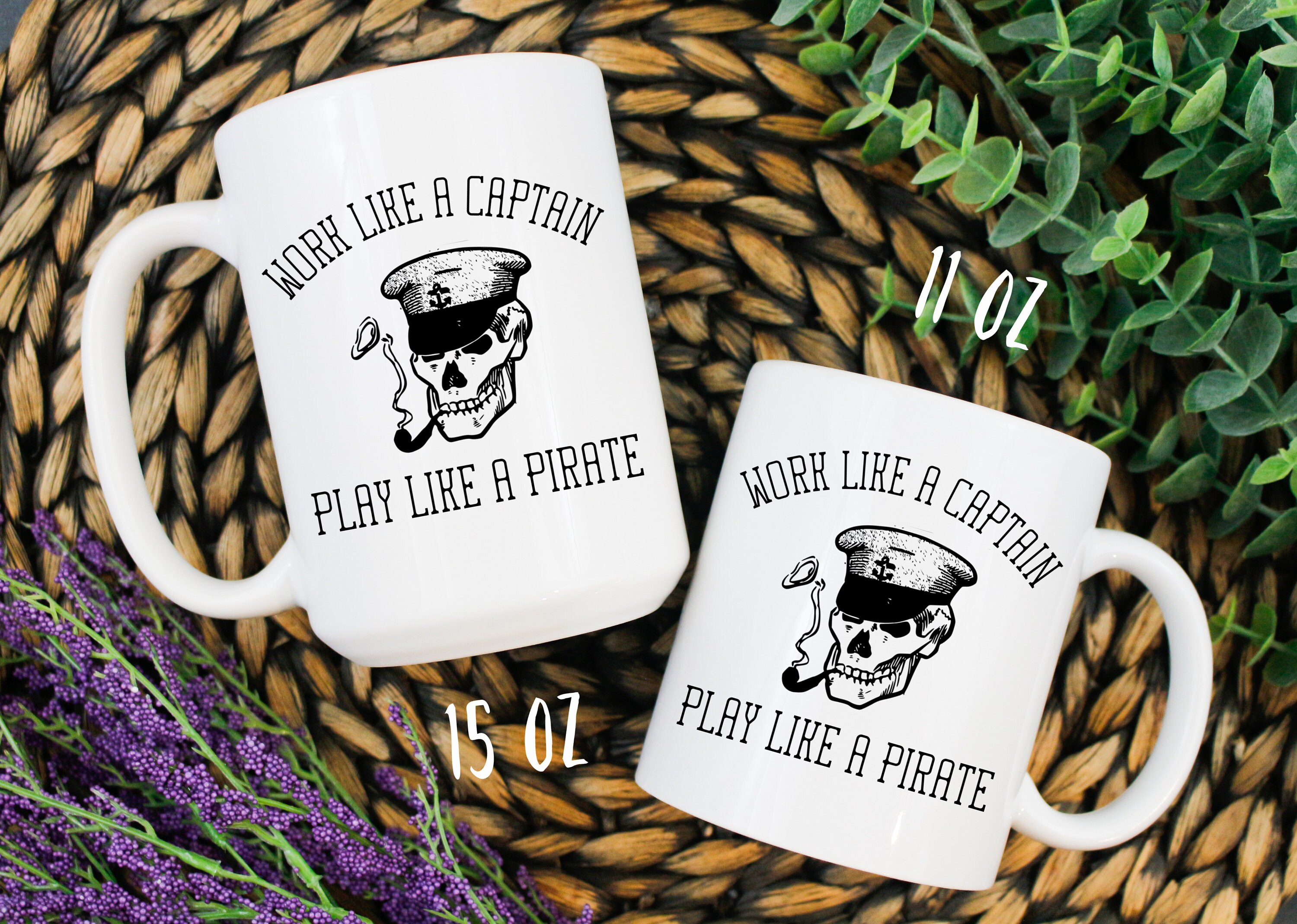 Funny Boat Captain Mug Work Like a Captain Play Like a Pirate ...