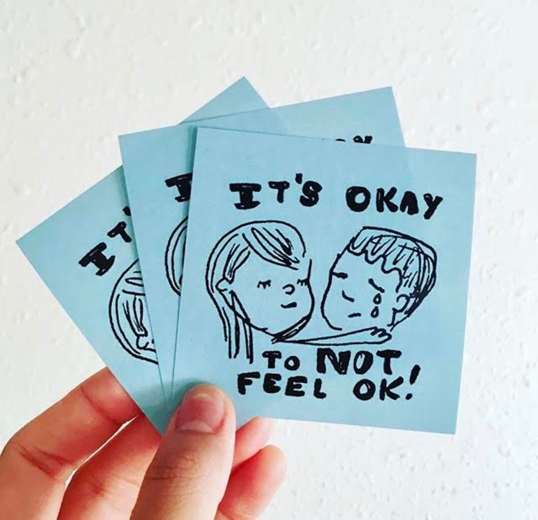 Its Okay to Not Feel Ok Square Sticker 3x3 Inches / Mental - Etsy