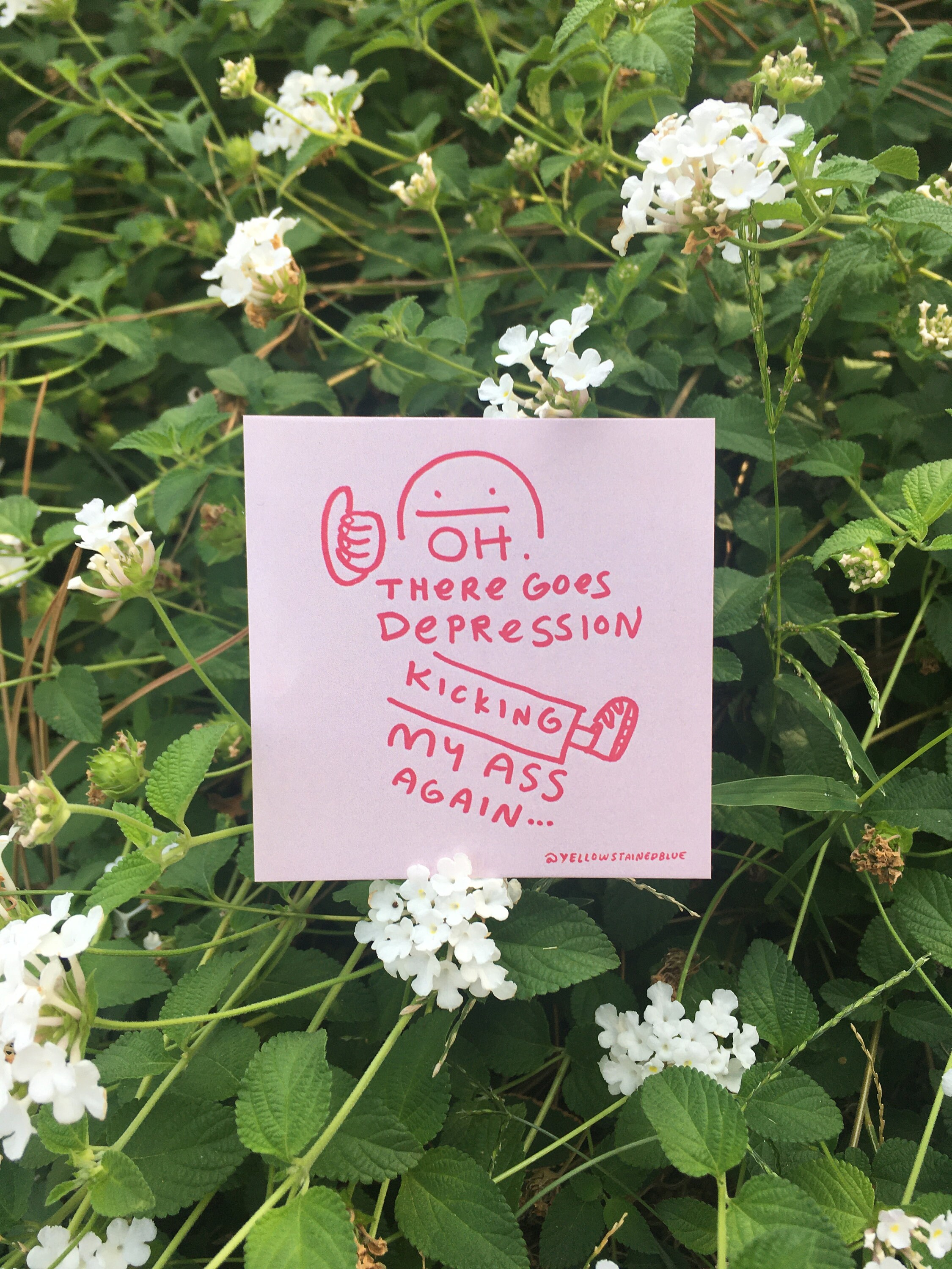 Depression Kicking My Ass Sticker 3x3 Inches / Mental Health - Etsy