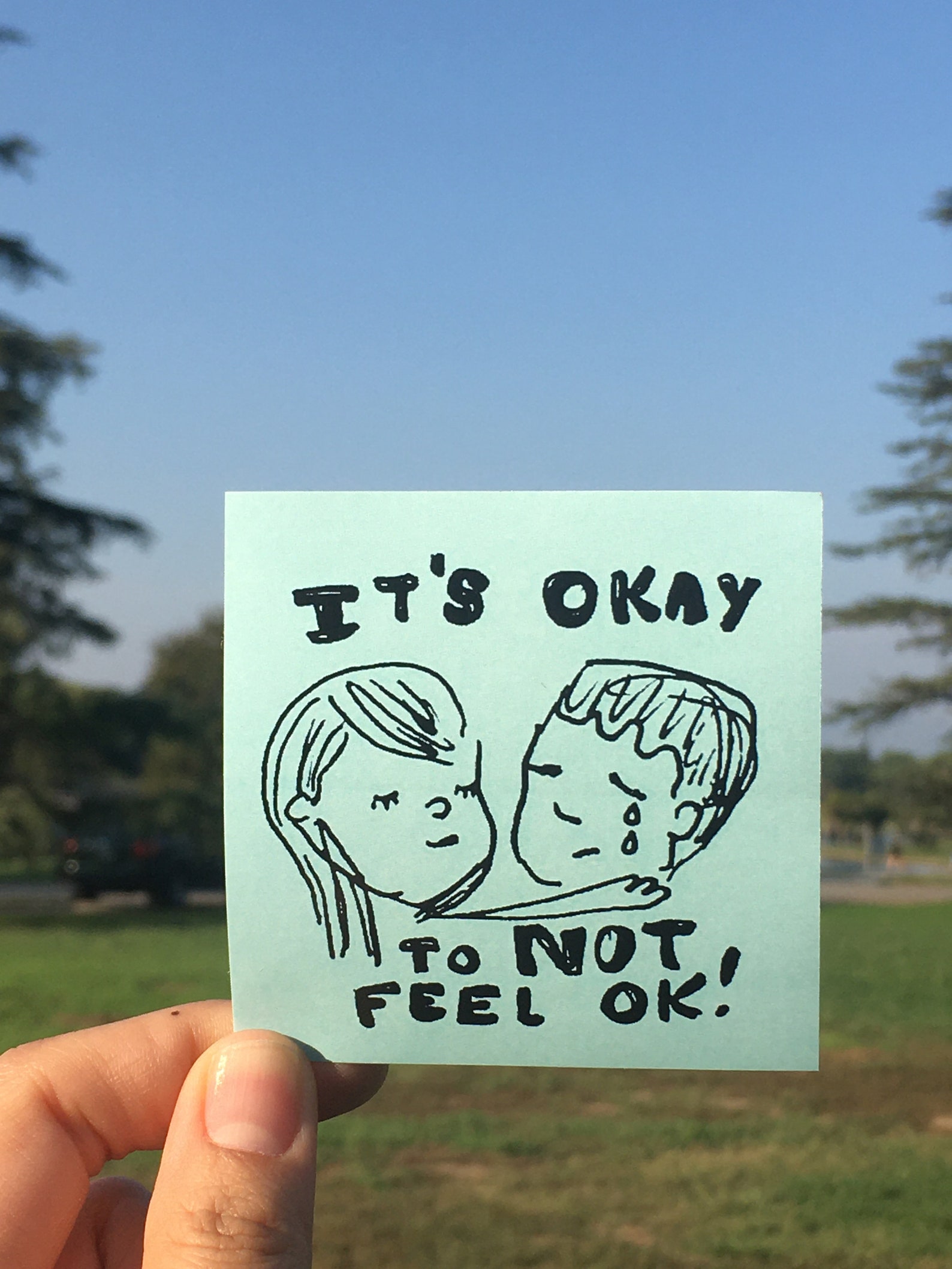 Its Okay to Not Feel Ok Square Sticker 3x3 Inches / Mental - Etsy
