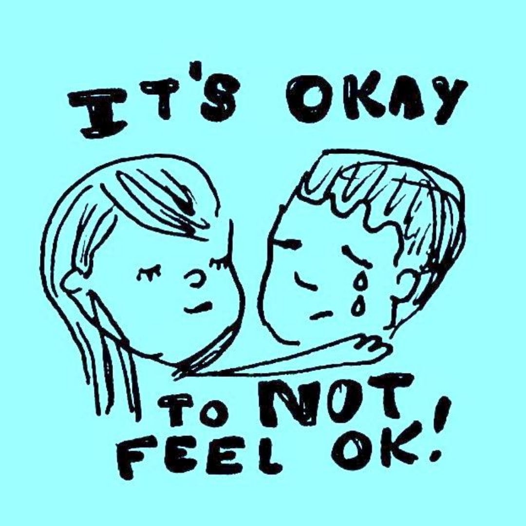 Its Okay to Not Feel Ok Square sticker 3x3 inches / Mental | Etsy