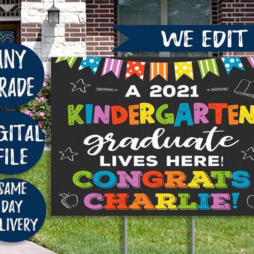 Preschool Graduation Sign Printable Last Day of Preschool Sign - Etsy