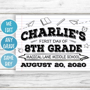 Back to School Sign Printable - First Day of School Printable - First ...