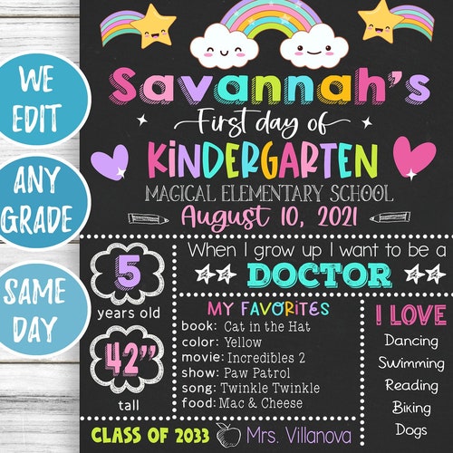 Unicorn First Day of School Sign Back to School Sign First - Etsy