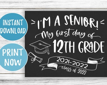 First Day 12th Grade | Etsy