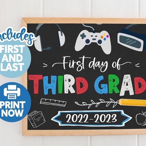 Hello Third Grade Sign First Day of Third Grade Sign Printable - Etsy