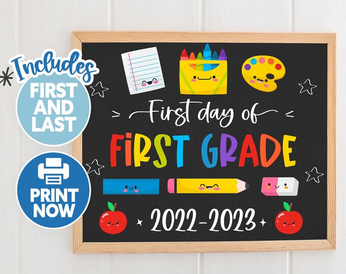 First Day of First Grade Printable First Day of 1st Grade - Etsy