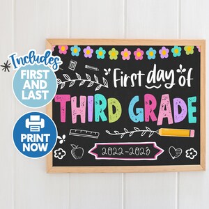 First Day of Third Grade Back to School Sign First Day of - Etsy