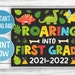 First Day of First Grade Printable Dinosaur Back to School | Etsy