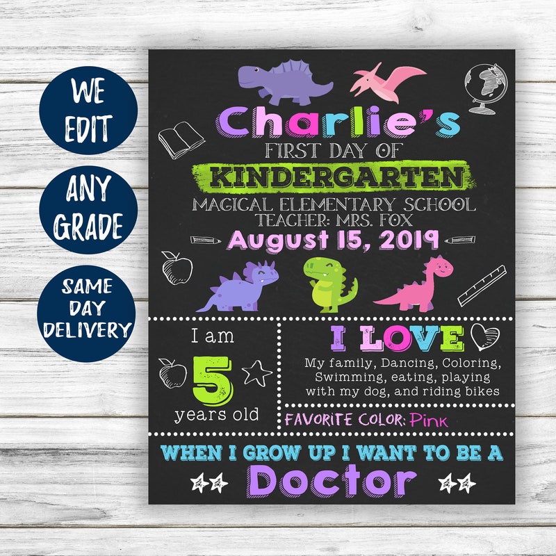 Dinosaur Chalkboard - Etsy