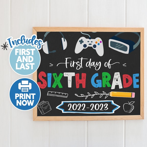 Printable First Day of 6th Grade - Etsy