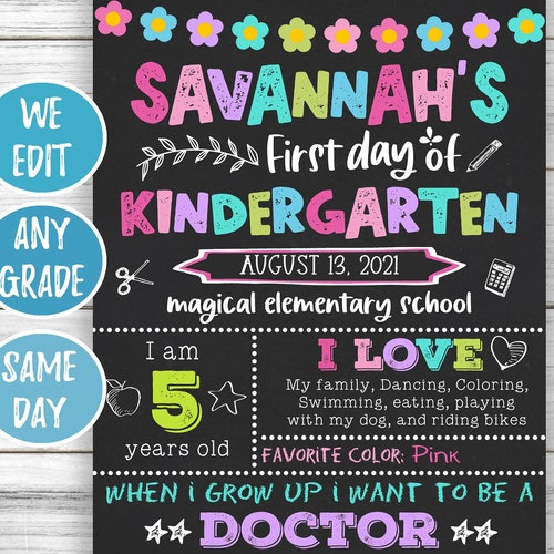 First Day of School Sign Mermaid Back to School Printable - Etsy