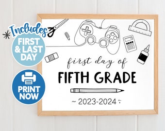 First Day of Prek Chalkboard Printable Back to School Sign - Etsy