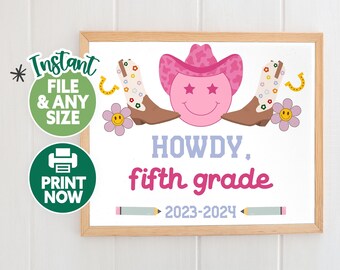 1st Day of Middle School Sign 2023 First Day of 6th Grade Sign Back to ...