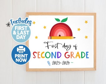 First Day of School Sign Second Grade 2nd Grade Back to School 2024-2025 - Etsy