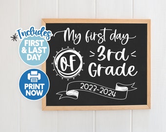 First Day of School Chalkboard Printable Back to School Sign - Etsy