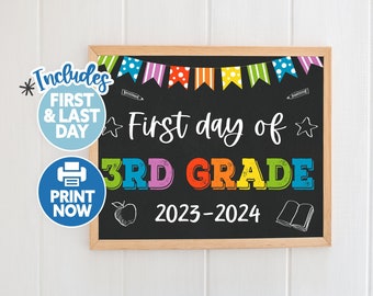 1st Day of School Sign First Day of 3rd Grade Sign 2024 Printable Third ...