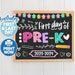 First Day of Prek Chalkboard Printable Back to School Sign First Day of ...