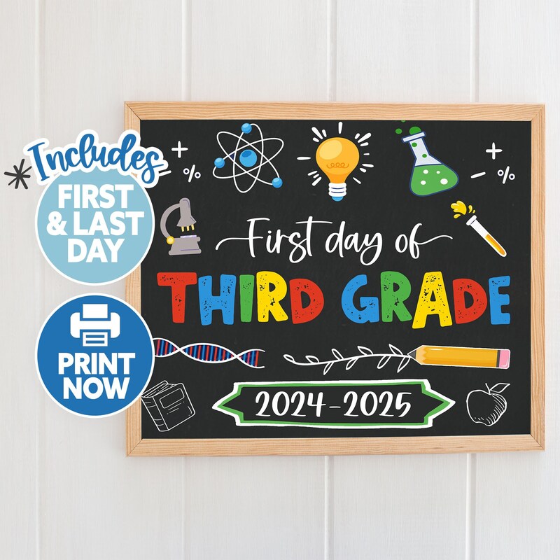 3rd Grade Sign - Etsy