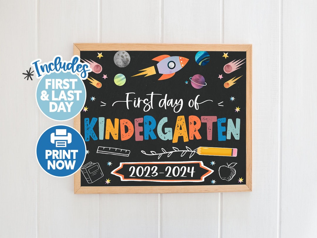 Boy First Day of Kindergarten Printable Sign Science First - Etsy