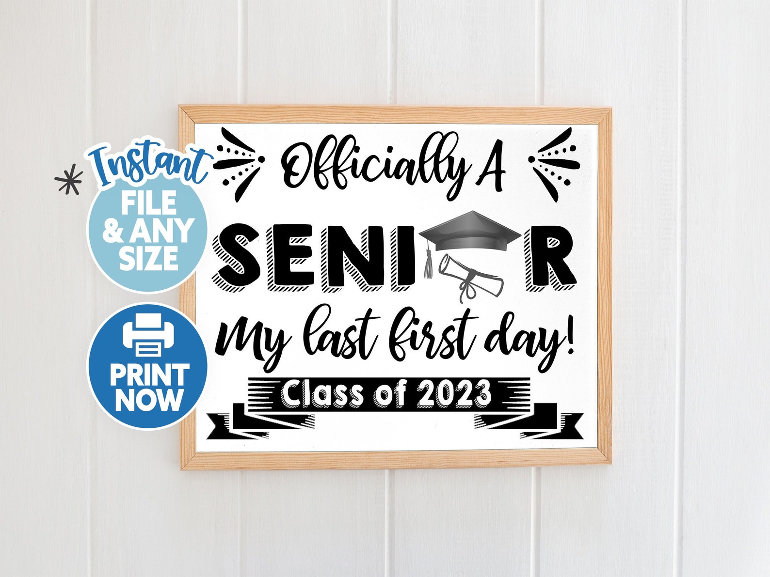 First Day of Senior Year Sign Last First Day Printable - Etsy