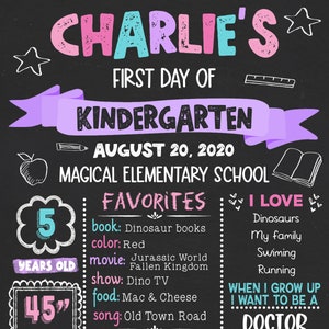Back to School Sign Chalkboard - First Day of School Printable ...