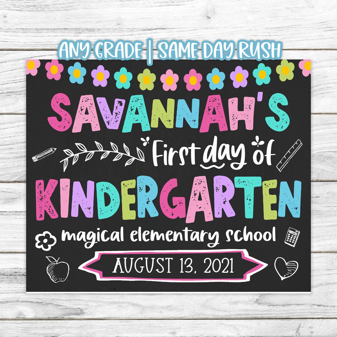 First Day of School Chalkboard Printable - Back to School Sign - First ...