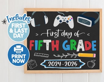 First Day of Fourth Grade Back to School Sign First Day of School ...