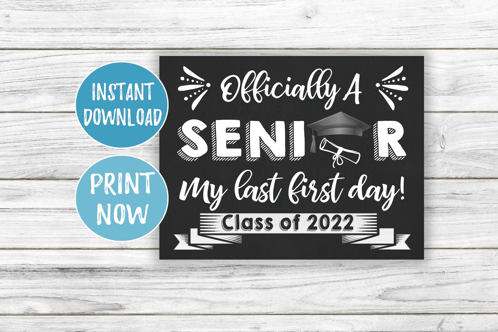 First Day of Senior Year Sign Last First Day School | Etsy
