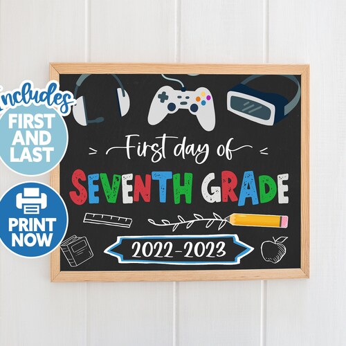 Baseball First Day of School Sign Printable Boy Back to School - Etsy