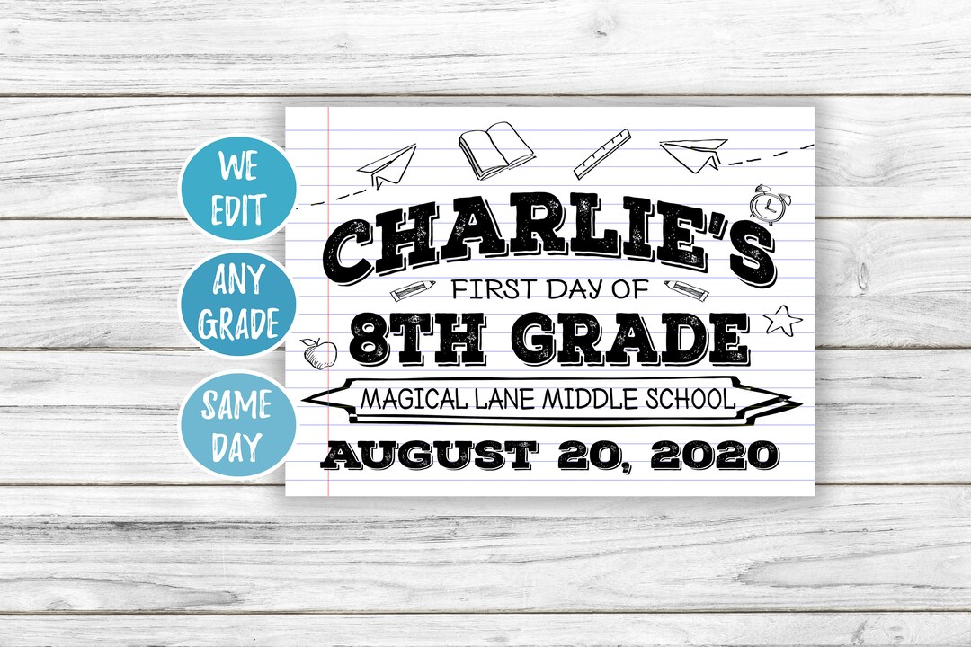 Back to School Sign Printable - First Day of School Printable - First ...