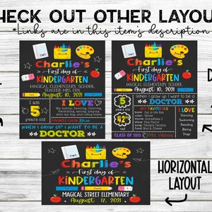 First Day of Kindergarten Chalkboard Printable - Back to School Sign ...