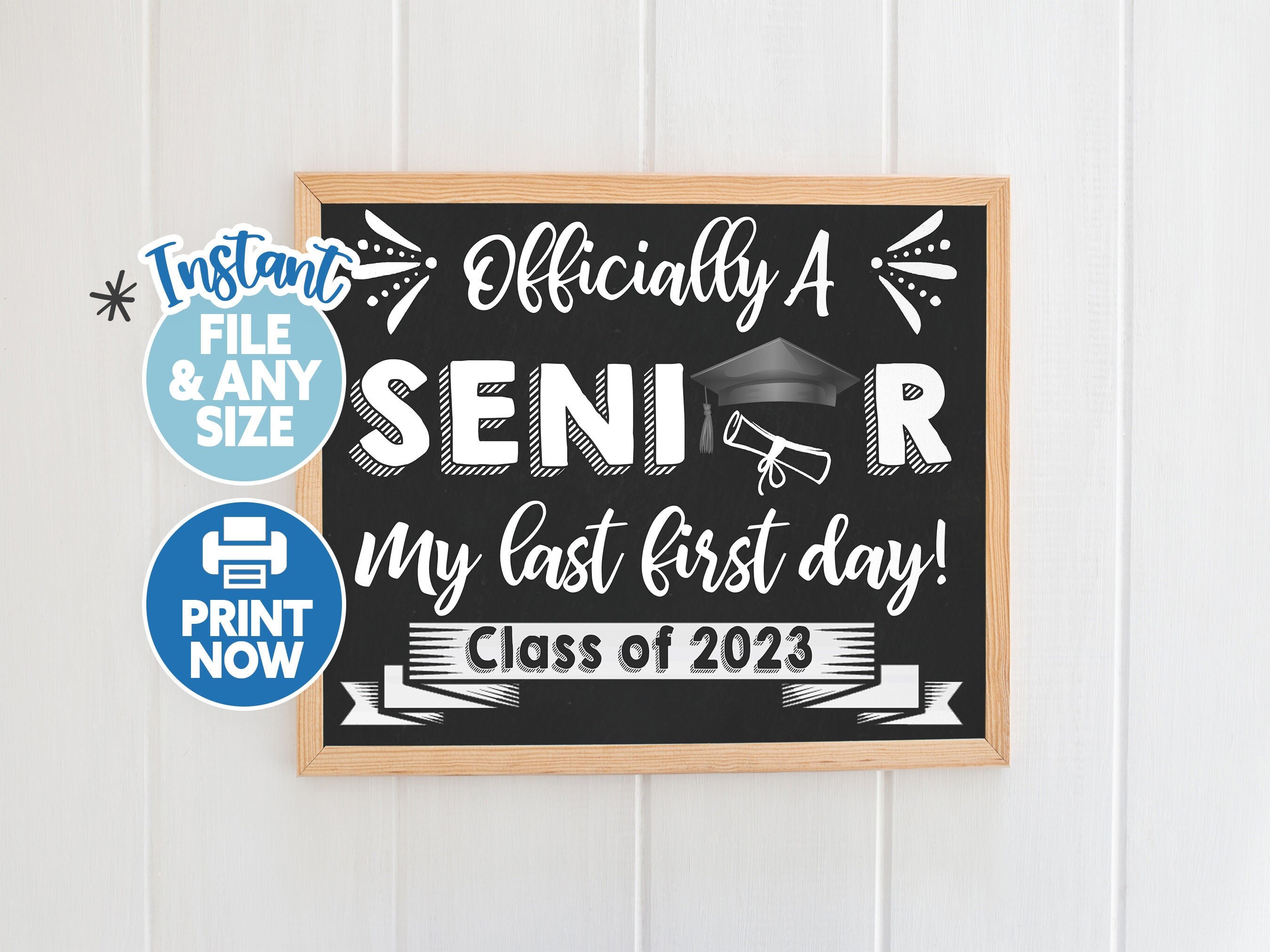 First Day of Senior Year Sign Last First Day School - Etsy