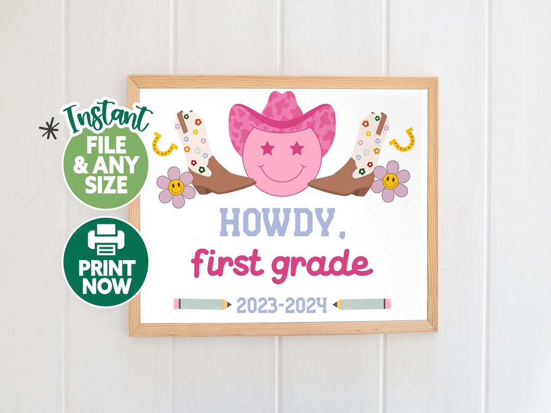 First Day of 1st Grade Sign - 1st Day of First Grade Printable - Girl ...